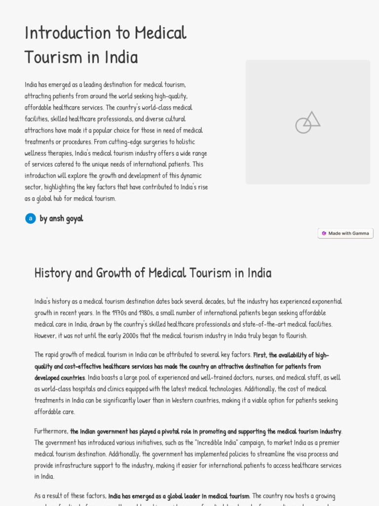 Introduction To Medical Tourism in India | PDF | Health Care | Hospital