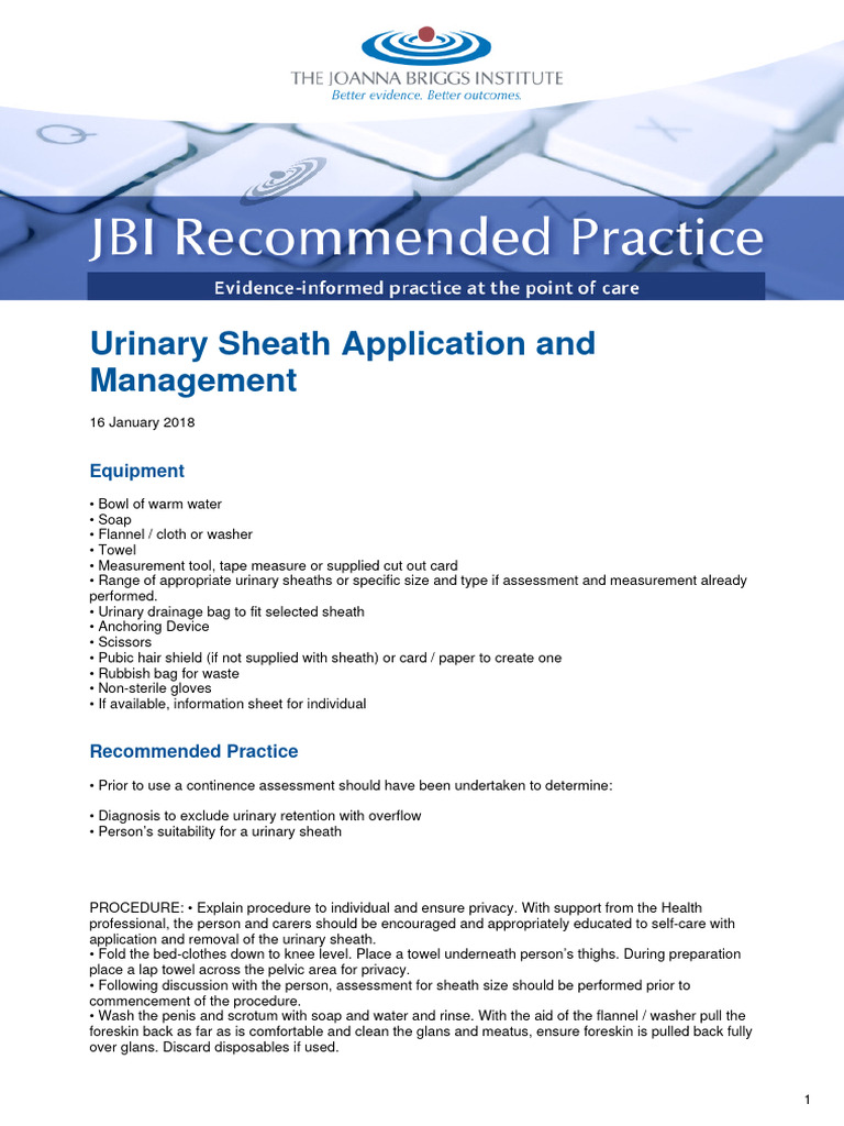 Urinary Sheath Application and Management | PDF | Urinary Incontinence ...