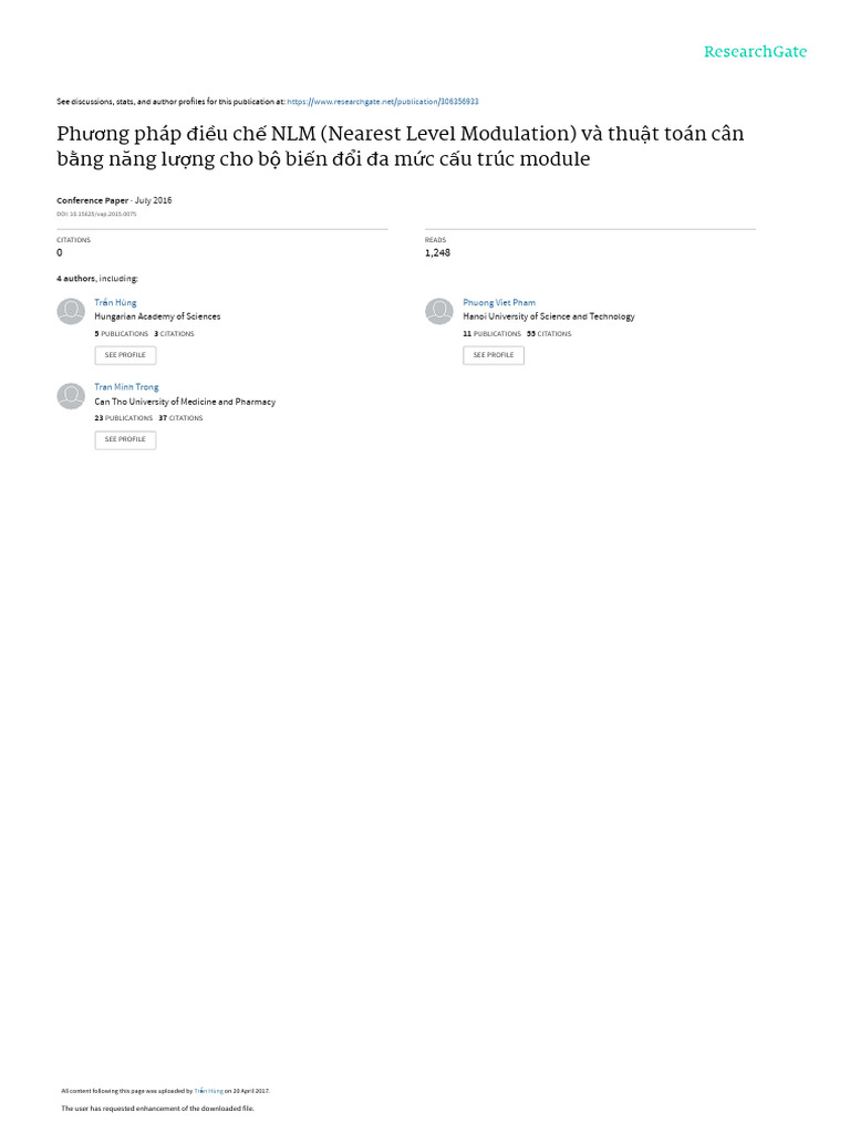 Phuong Phap Dieu Che NLM Nearest Level Modulation | PDF