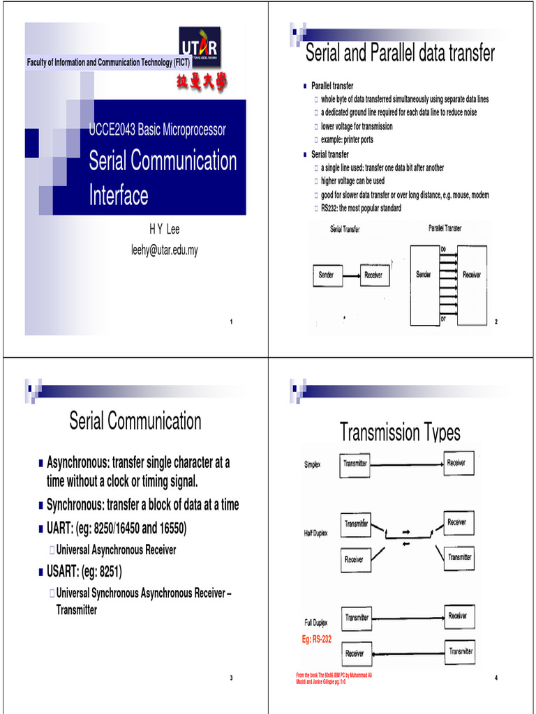 Lecture 6 - Serial Communications | PDF | Digital Technology | Data Transmission