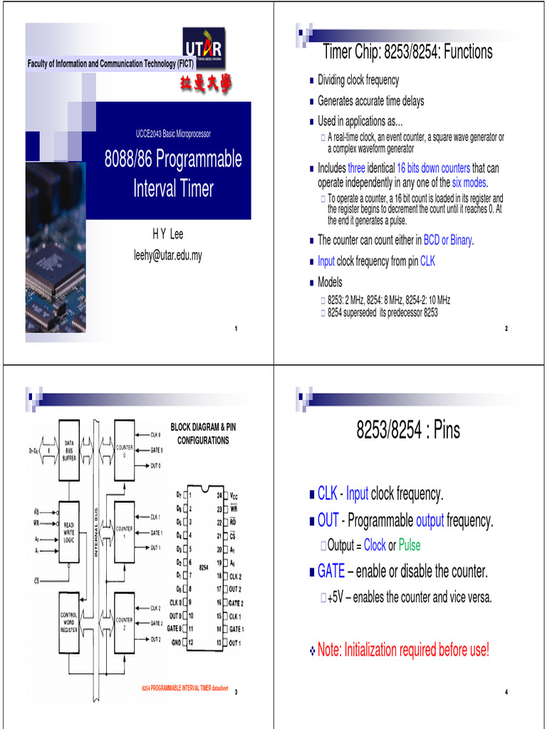 Lecture 8 - Programmable Interval Timer | PDF | Computing | Electrical Engineering