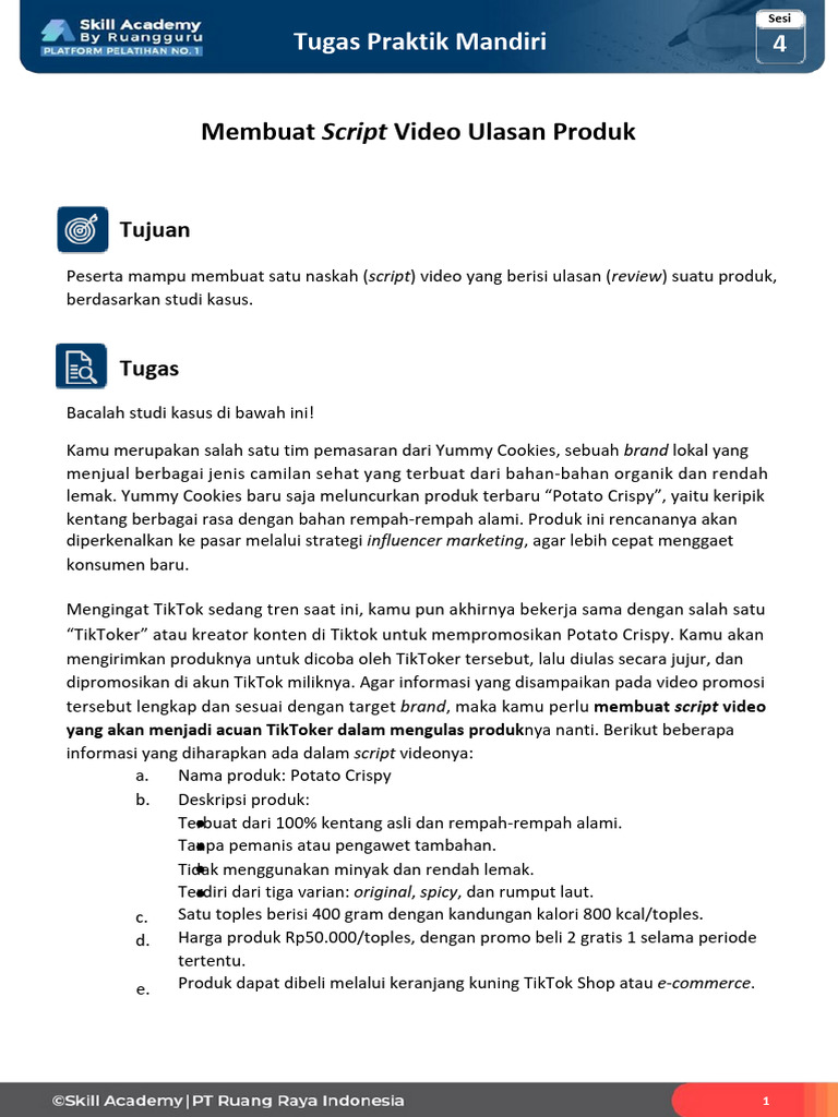 TPM 2 Membuat Script Video Ulasan Produk - (MANSUR BASJAFA) | PDF | Komputer