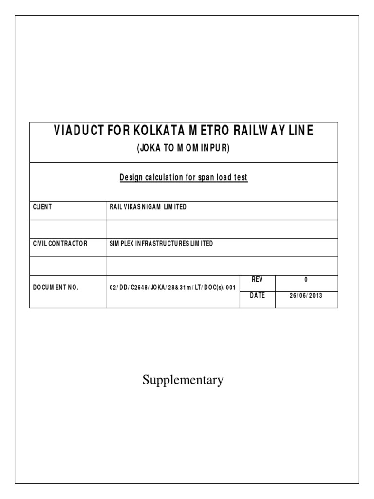 Connection Details of Span Load Test Arrangement (Sup) | PDF | Strength ...