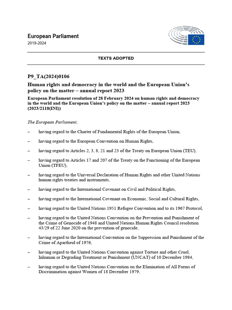TA-9-2024-0106_EN | PDF | European Union | Human Rights