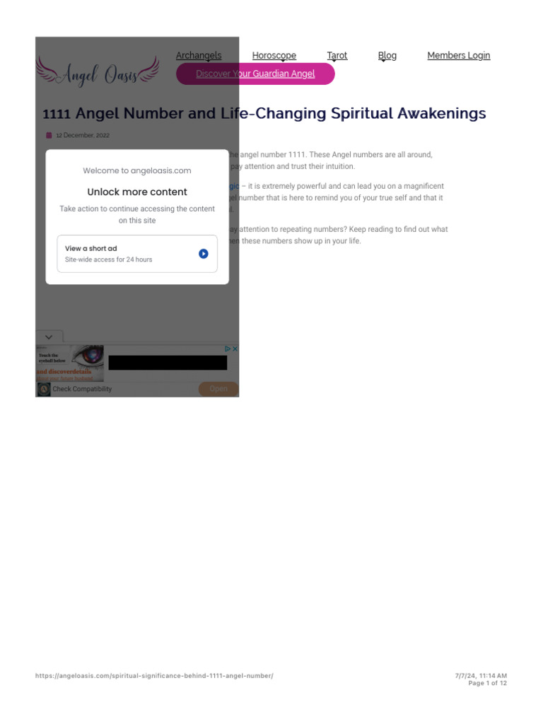 1111 Angel Number and Life-Changing Spiritual Awakenings - Angel Oasis ...