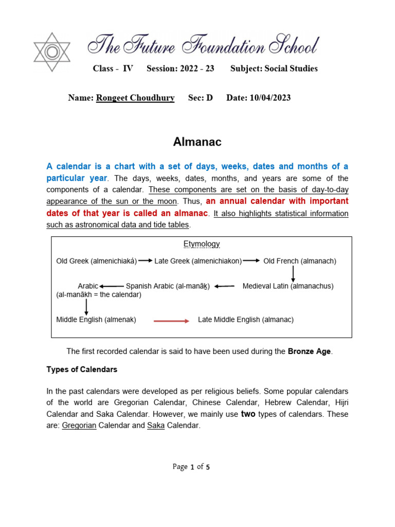 Almanac - Revised | PDF | Anno Domini | Common Era