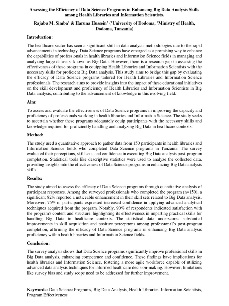 Assessing The Efficiency of Data Science Programs in Enhancing Big Data ...