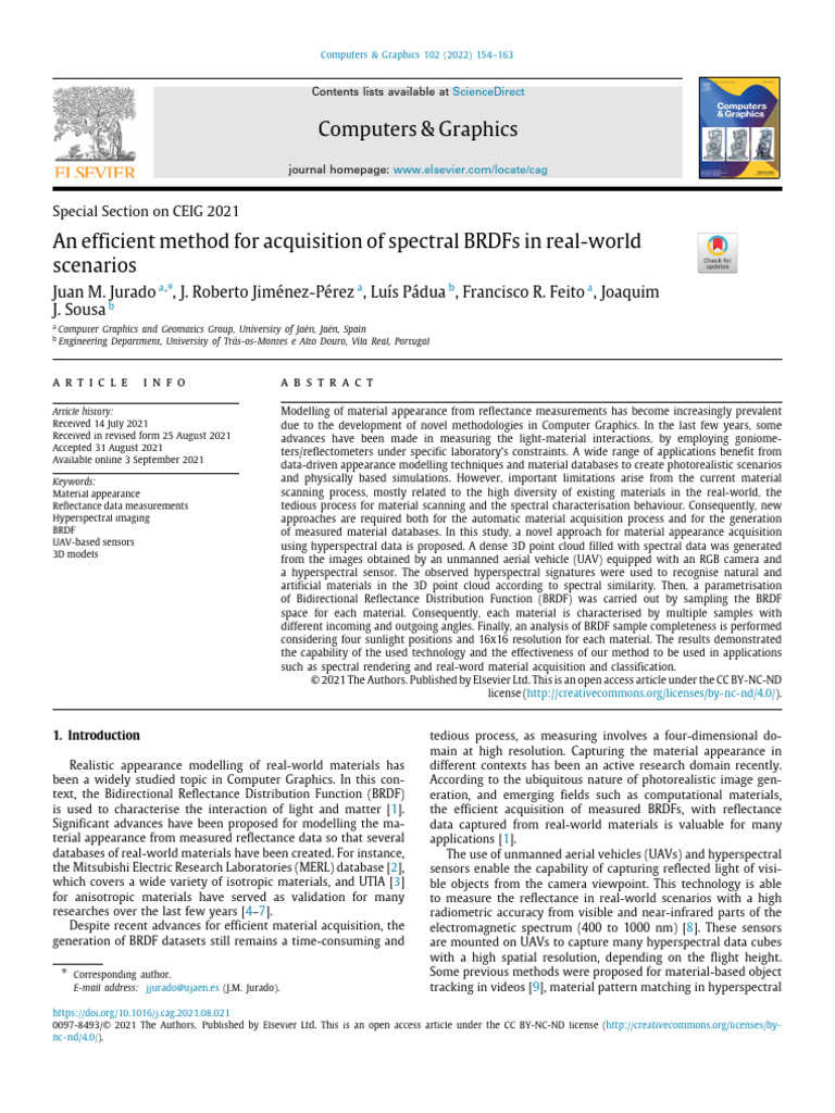 An Efficient Method For Acquisition of Spectral BRDFs in Real-World Scenarios | PDF | Technology ...