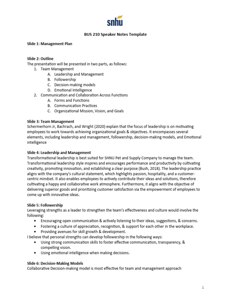 BD034 Speaker Notes | PDF | Leadership | Communication