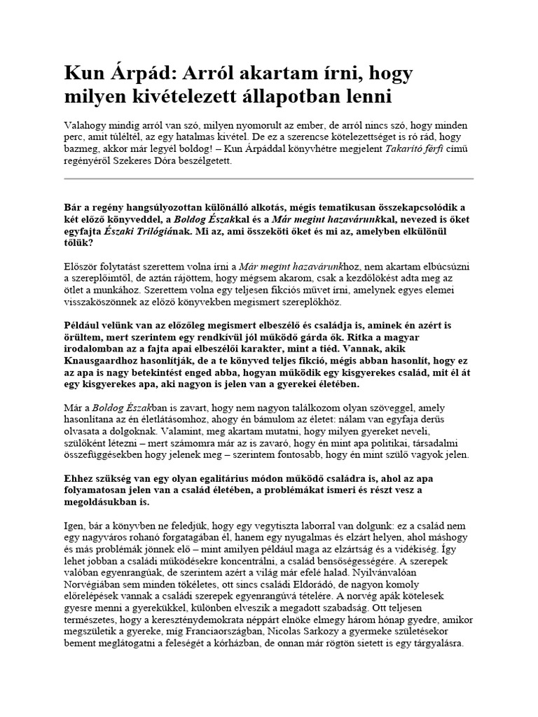 Kun Árpád Interjú | PDF
