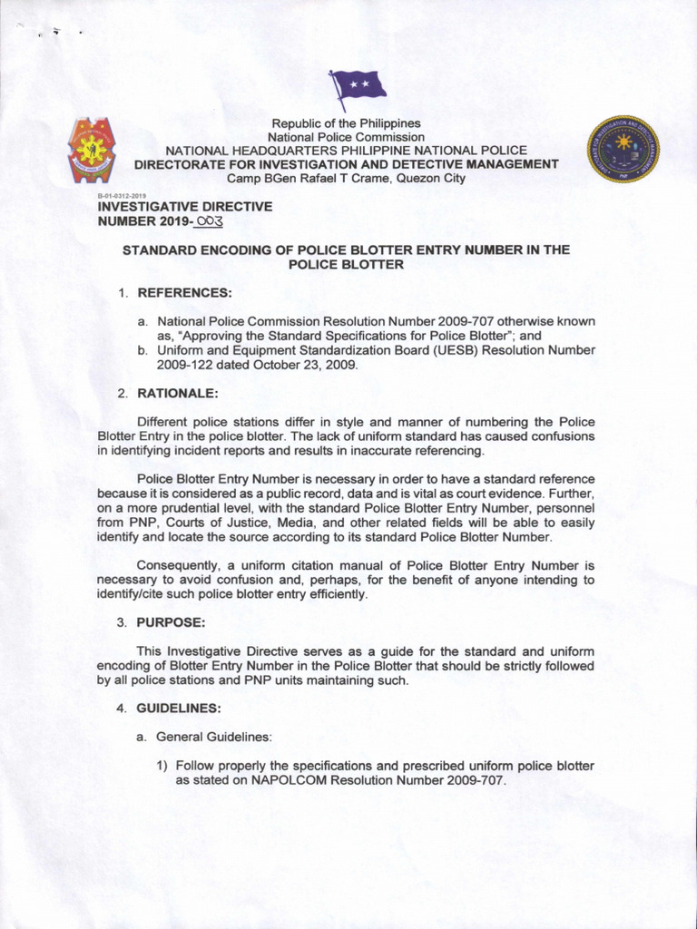 Standardizing Police Blotter Entries | PDF | Police | National Security