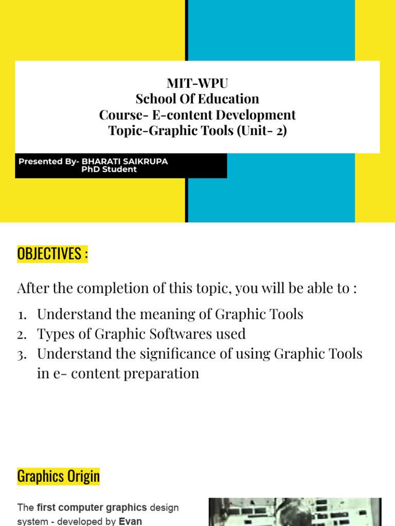 Graphic Tools (Unit - 2) M.Ed, MIT-WPU | PDF | Graphics | Computer Science