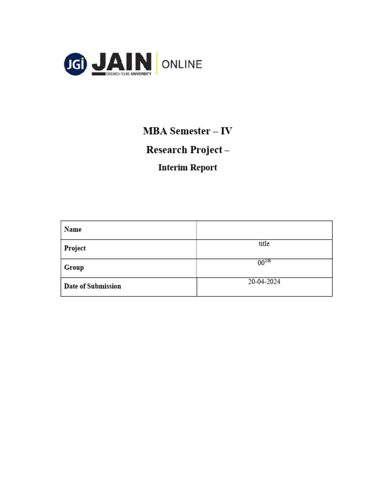Interim Report Template | PDF