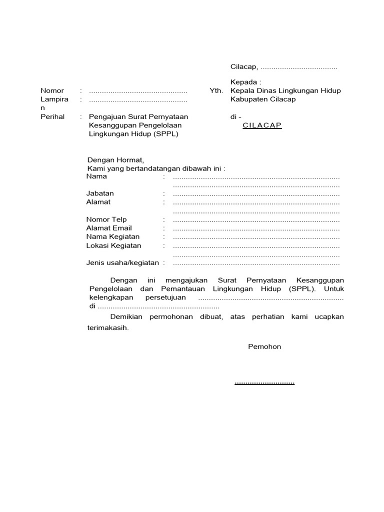 4C. Format SPPL - Non Berusaha Non Pemerintah | PDF