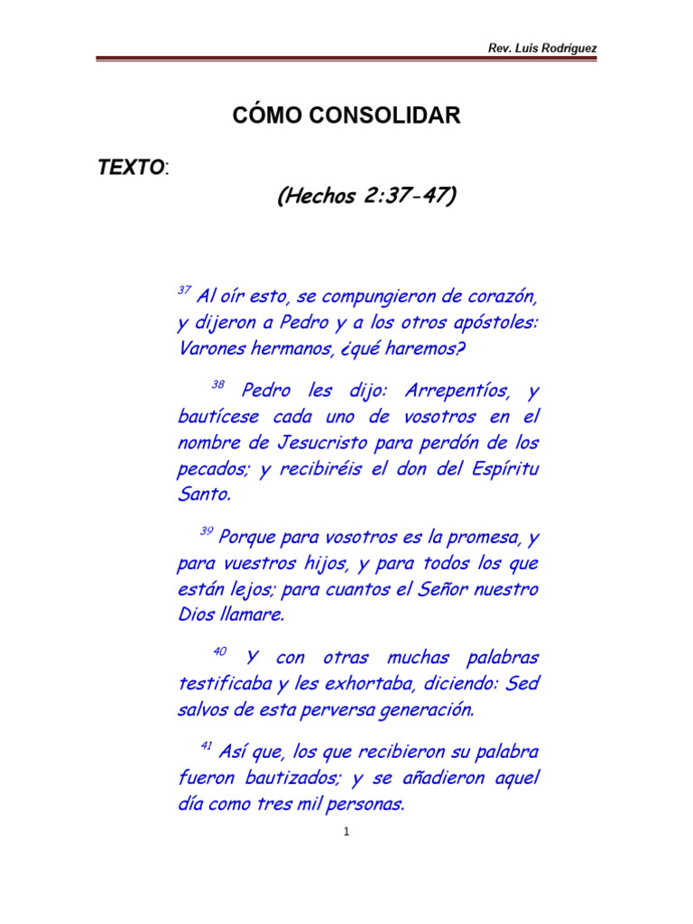 Como Consolidar | PDF | Apóstol | Iglesia cristiana