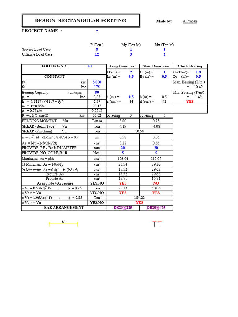 Rc Footing | PDF | Beam (Structure) | Civil Engineering