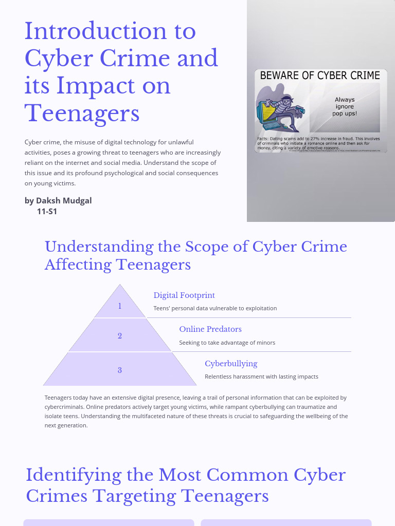 Introduction to Cyber Crime and Its Impact on Teenagers | Download Free ...