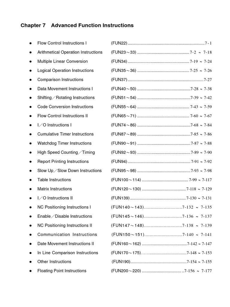 Chapter 7 Advanced Function List EN-1-100 | PDF | Control Flow | Computing