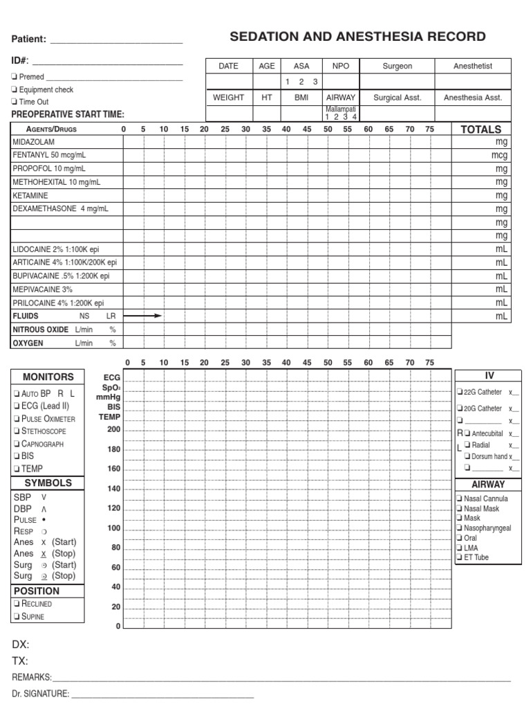 Record Anesthesia SAMPLE | PDF | Anesthesia | Clinical Medicine