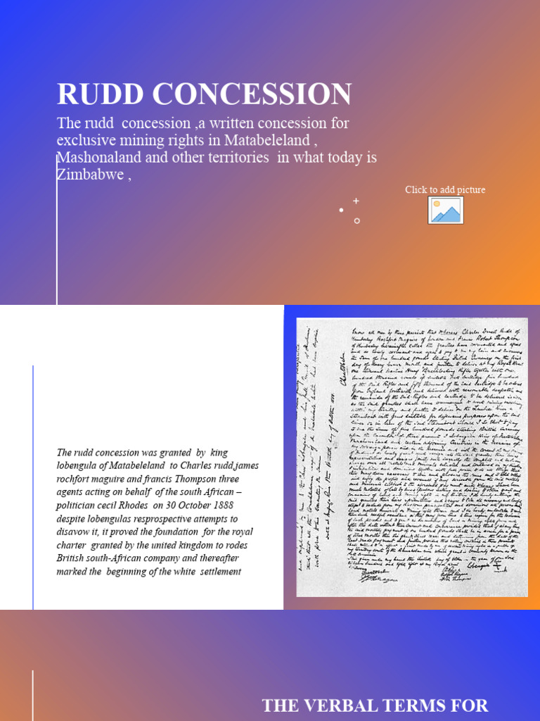 Rudd Concession: 1888 Mining Rights in Zimbabwe | PDF | Politics | History