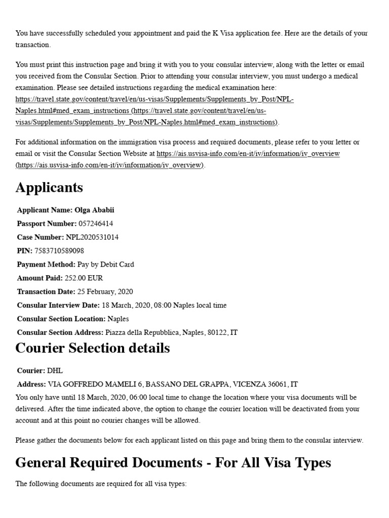 US Visa Instructions | PDF | Travel Visa | Passport