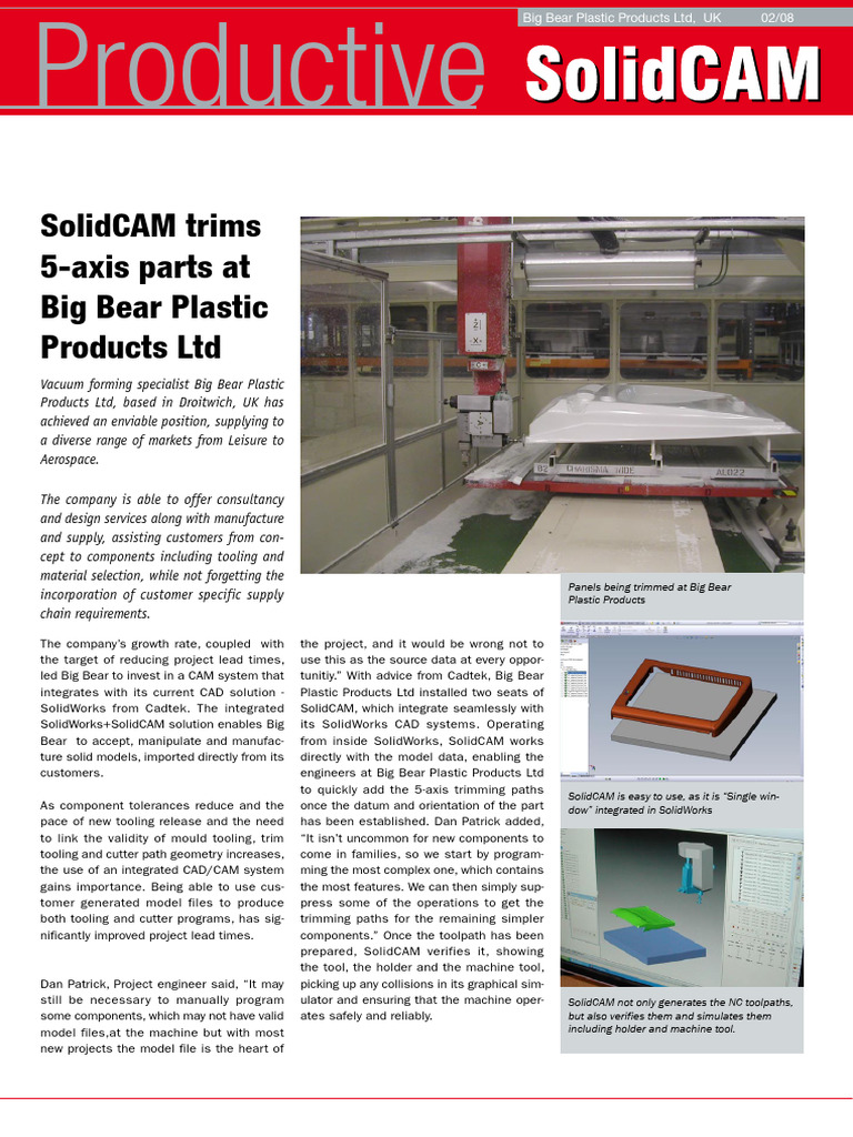 SolidCAM BigBearPlasticProducts | PDF | Computing | Engineering