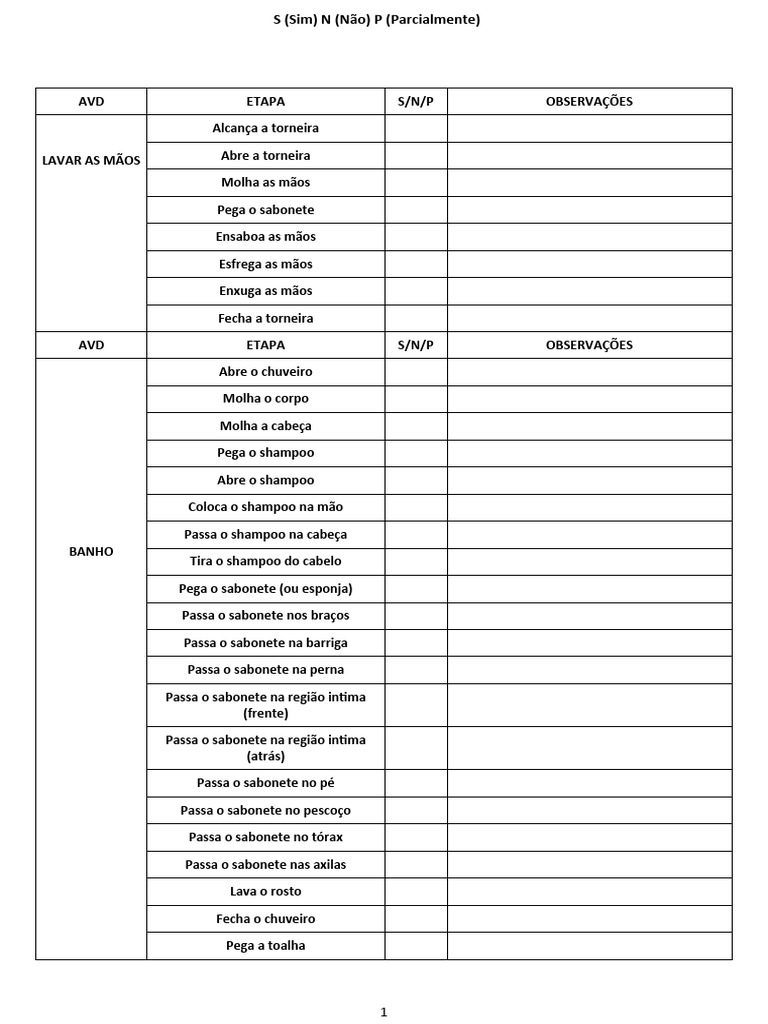 Checklist Avd 2024 | PDF | Roupas | Brinquedos