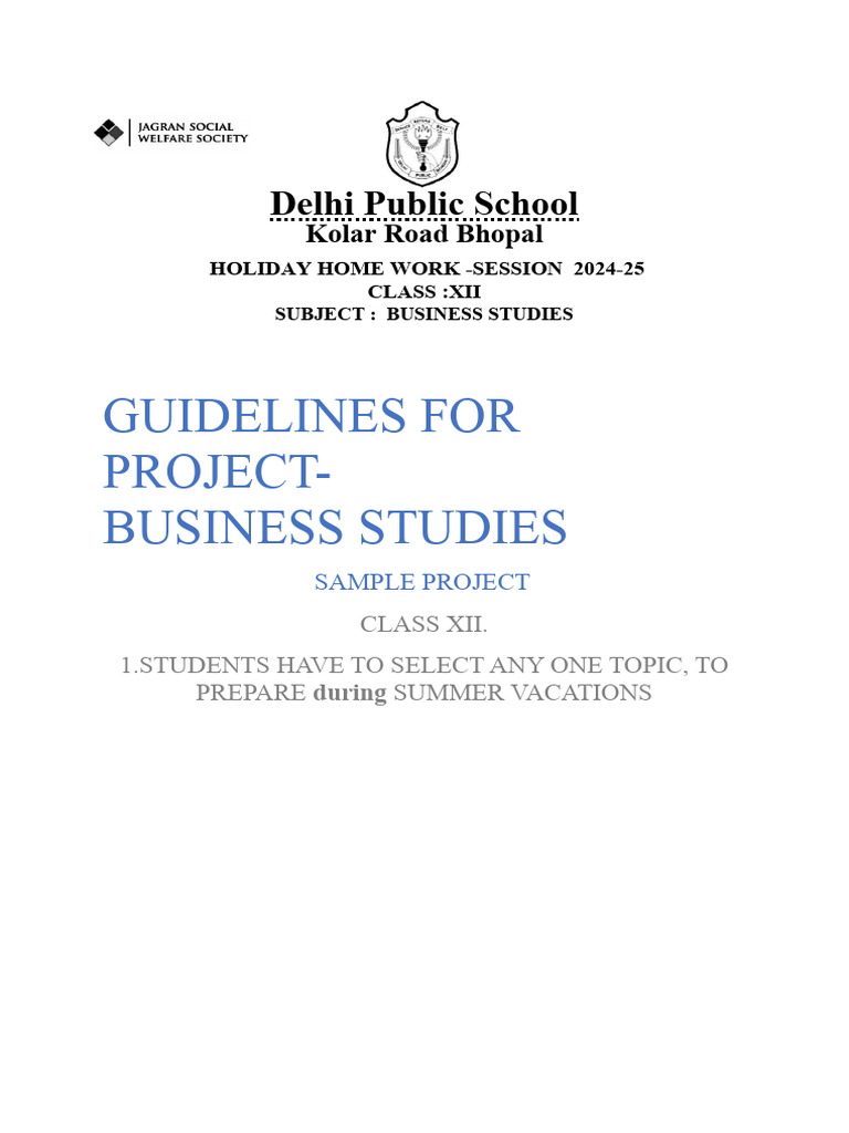 Guidelines For BS Project Xii 24-25 | PDF | Stocks | Coca Cola