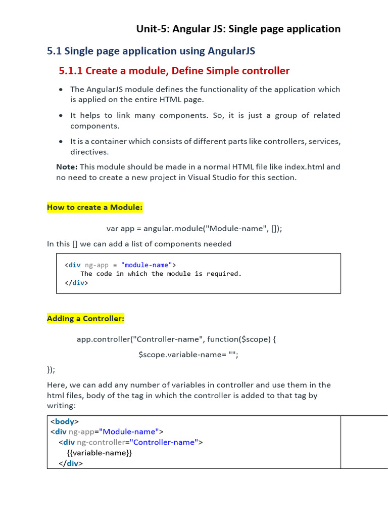 Unit 5 Pdf Angular Js Document Object Model