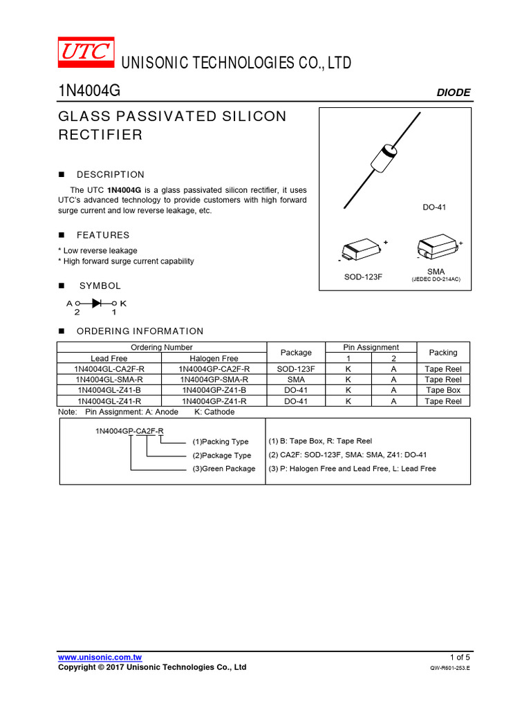 1N4004G | PDF | Diode | Capacitor