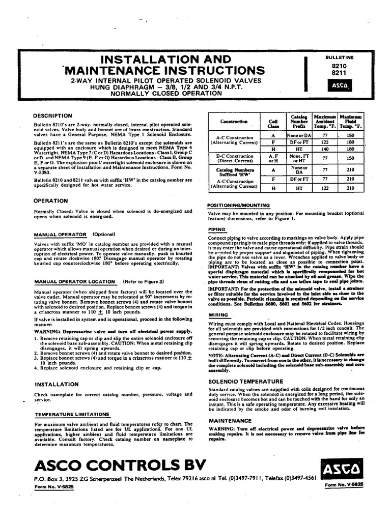 Bulletins 8210-8211 | PDF