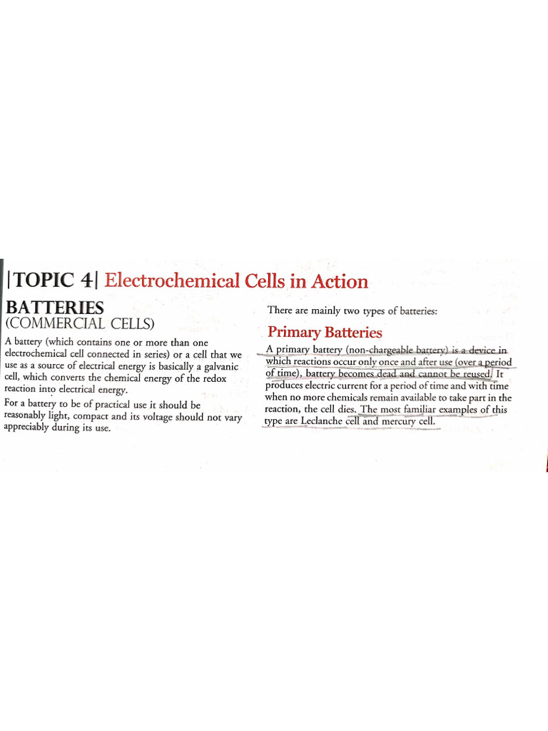 Electrochemical cells | PDF
