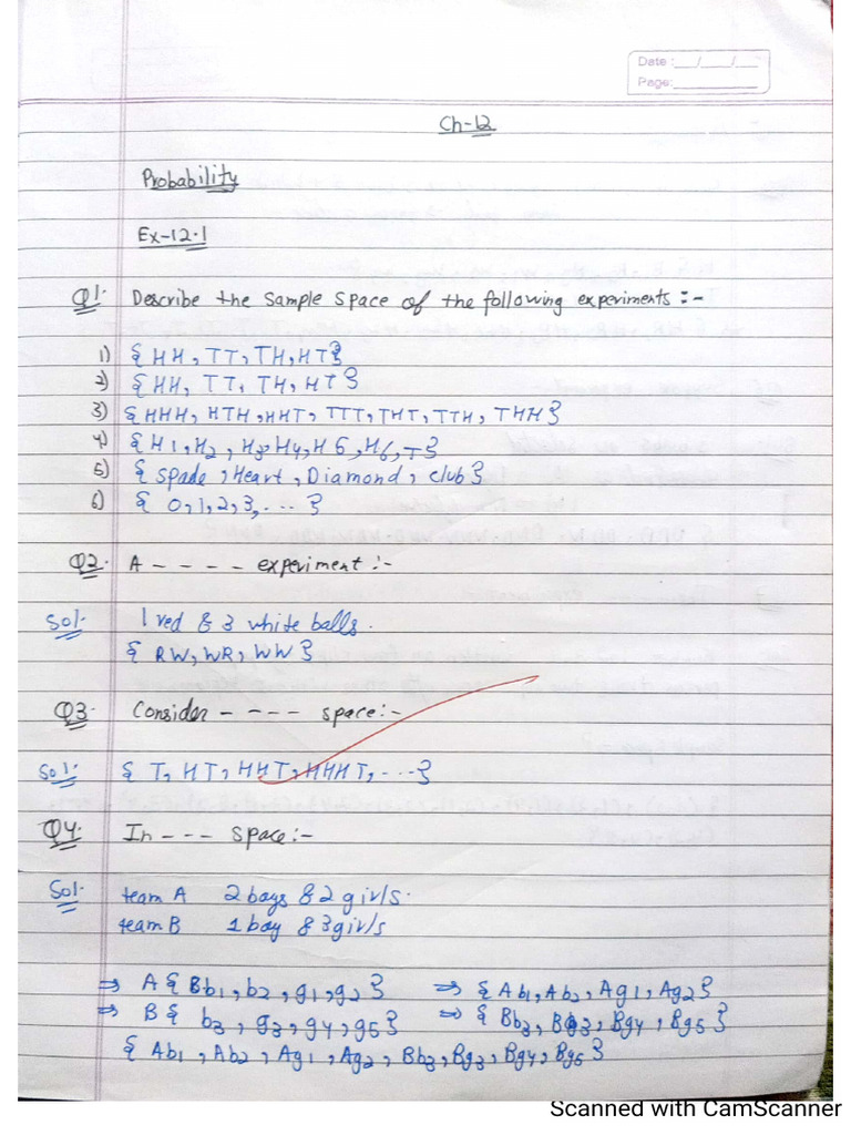 Probability Class 11 | PDF