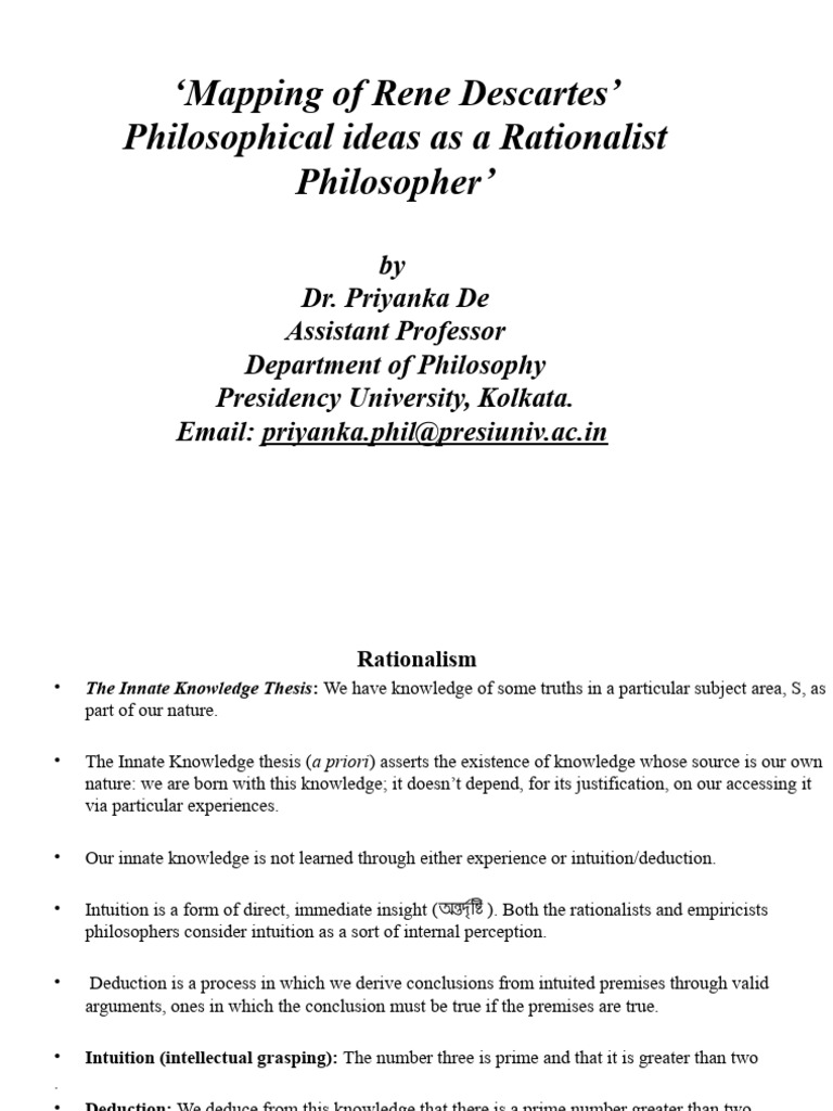 Mapping of Rene Descartes' Philosophical Ideas | PDF | Rationalism ...