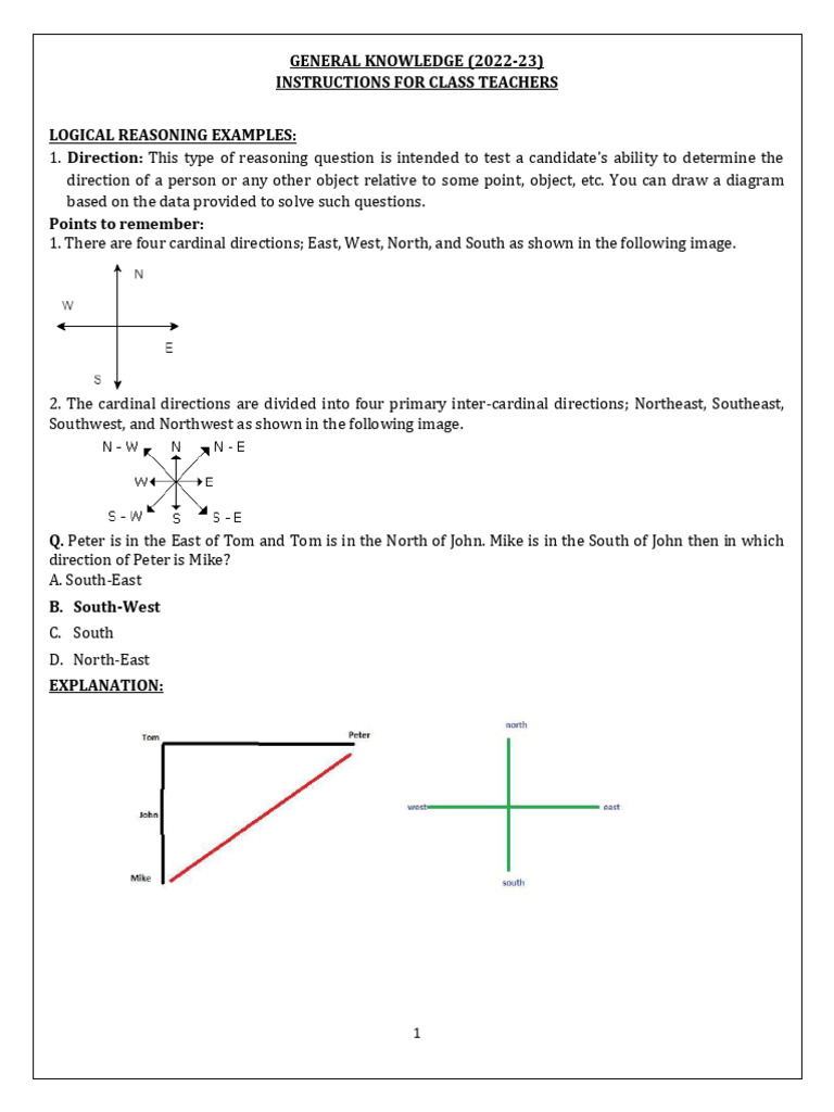 LOGICAL REASONING EXAMPLES For All Sessions | PDF | Reason | Cognition