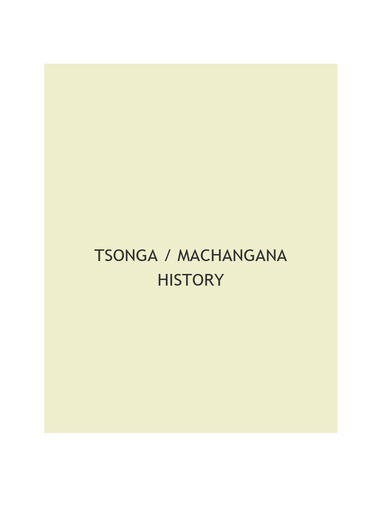 Tsonga History | PDF | Southern Africa