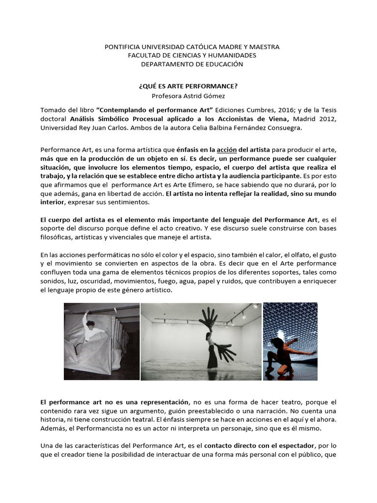 Qué es el Performance Art | Descargar gratis PDF | Arte de performance ...