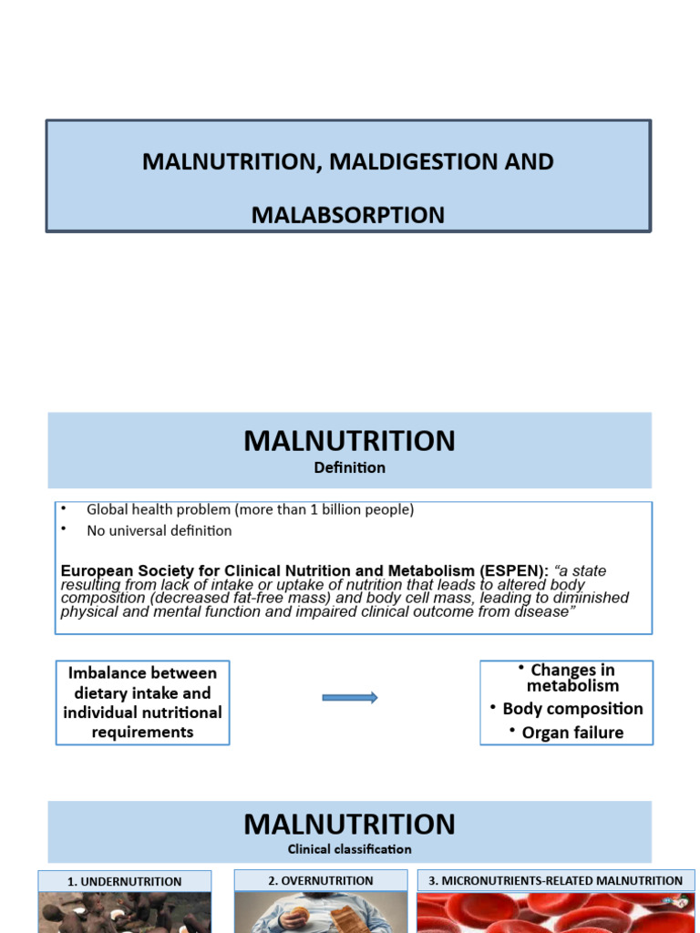 Malnutrition, Digestion & Absorption Issues | PDF | Malnutrition ...