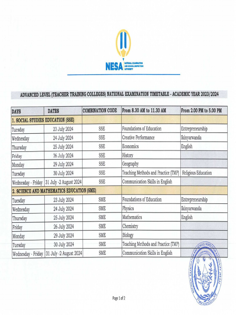 2023-2024_NE_Advanced_Level__TTC__Timetable_Signed | PDF