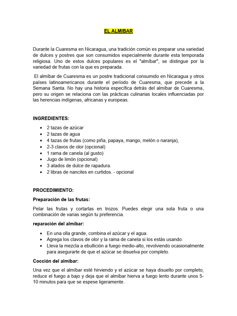 El Almibar y Atol de Pujagua - Bid | PDF | Postres | Cocinando