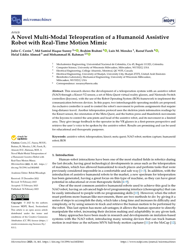 A Novel Multi-Modal Teleoperation of A Humanoid Assistive Robot With Real-Time Motion Mimic ...