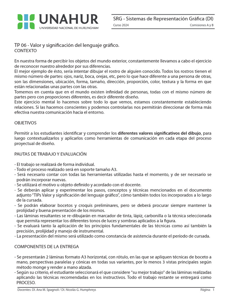 UNAHUR - 2024 - C1 - TP 06 - Valor y Significación Del Lenguaje Gráfico ...