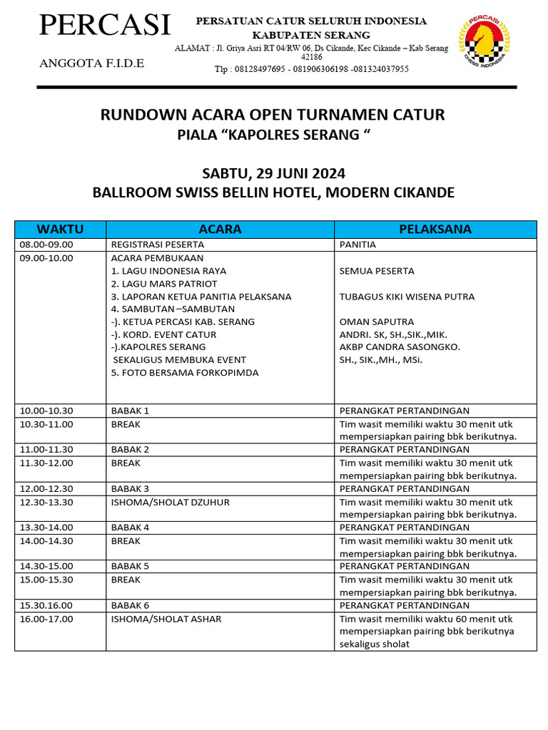 Rundown Acara | PDF