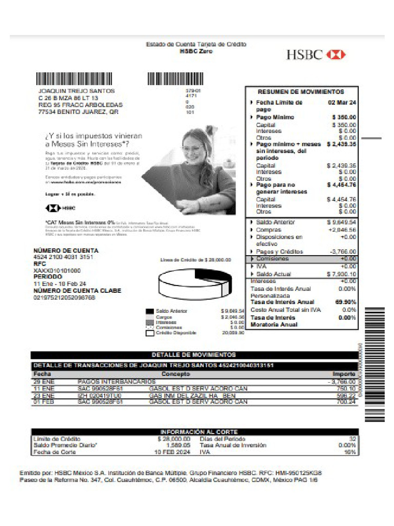 Estado de Cuenta HSBC | PDF