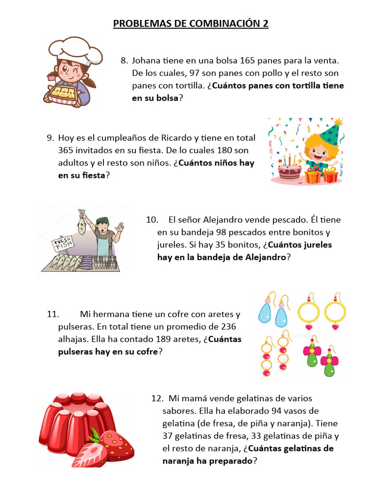 PROBLEMAS DE COMBINACIÓN - p2 | PDF