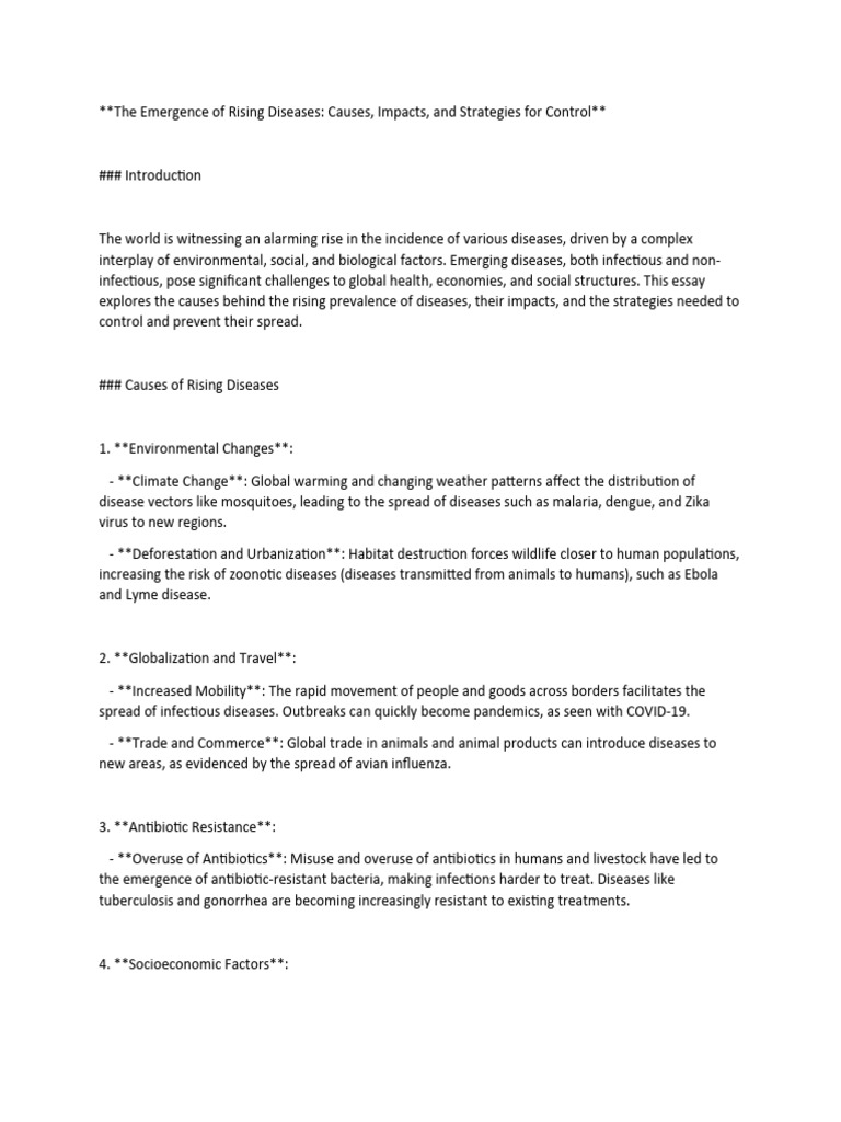 The Emergence of Rising Diseases | PDF | Preventive Healthcare | Infection