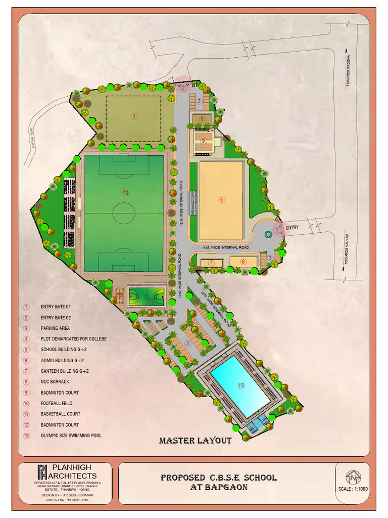 Proposed C.B.S.E School at Bapgaon - Layout Plan | PDF