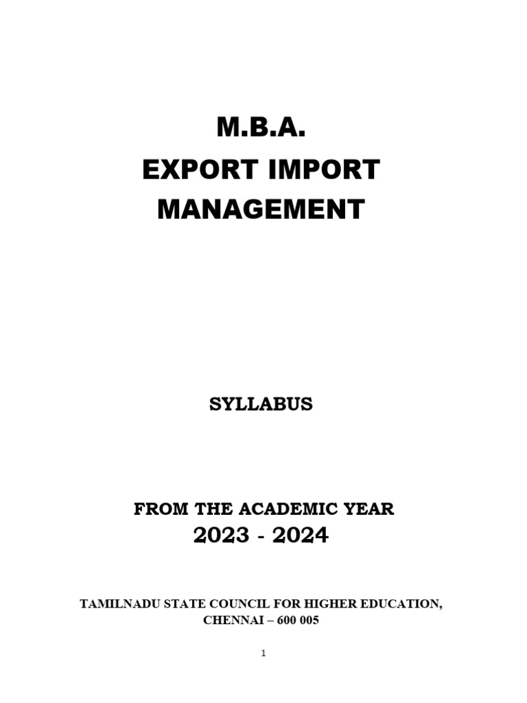 Mba Export Import Management | PDF | Macroeconomics | Economics