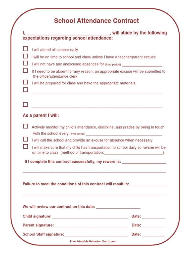 School Attendance Contract | PDF
