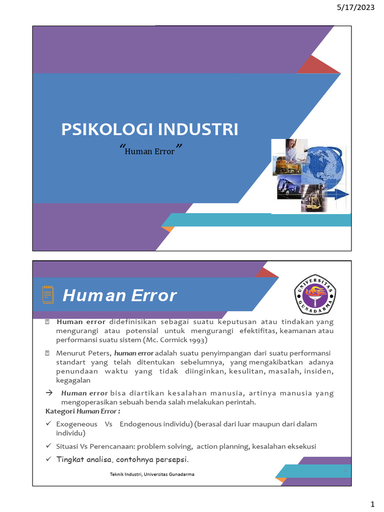 Klasifikasi dan Penyebab Human Error | PDF | Komputer